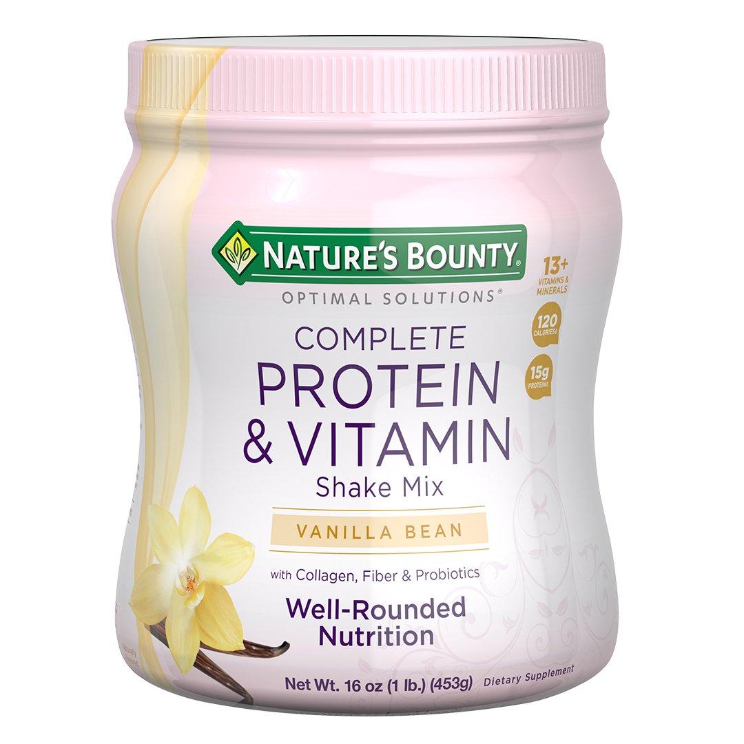 Natures Bounty Optimal Solutions Protein Powder And Vitamin Supplement